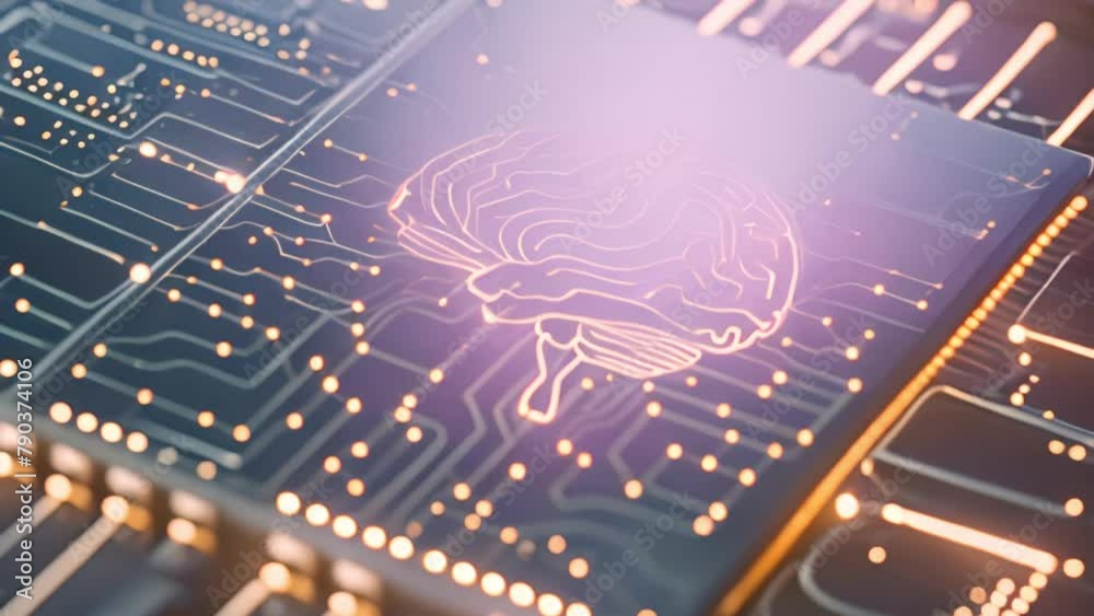 Microchip Brain And Circuit For Connection For Human Anatomy To Web