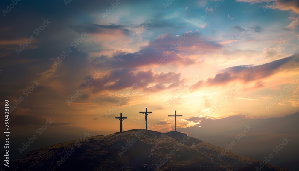 The Christianity themed with a dramatic beautiful of light vibrant ...