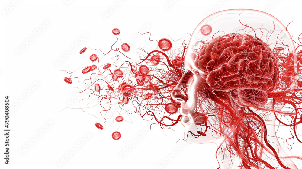 Brain anatomy,..Medical science: Illustration of cerebral blood flow on ...