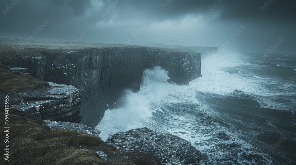 Capturing the raw power of nature, the scene portrays a dramatic ...