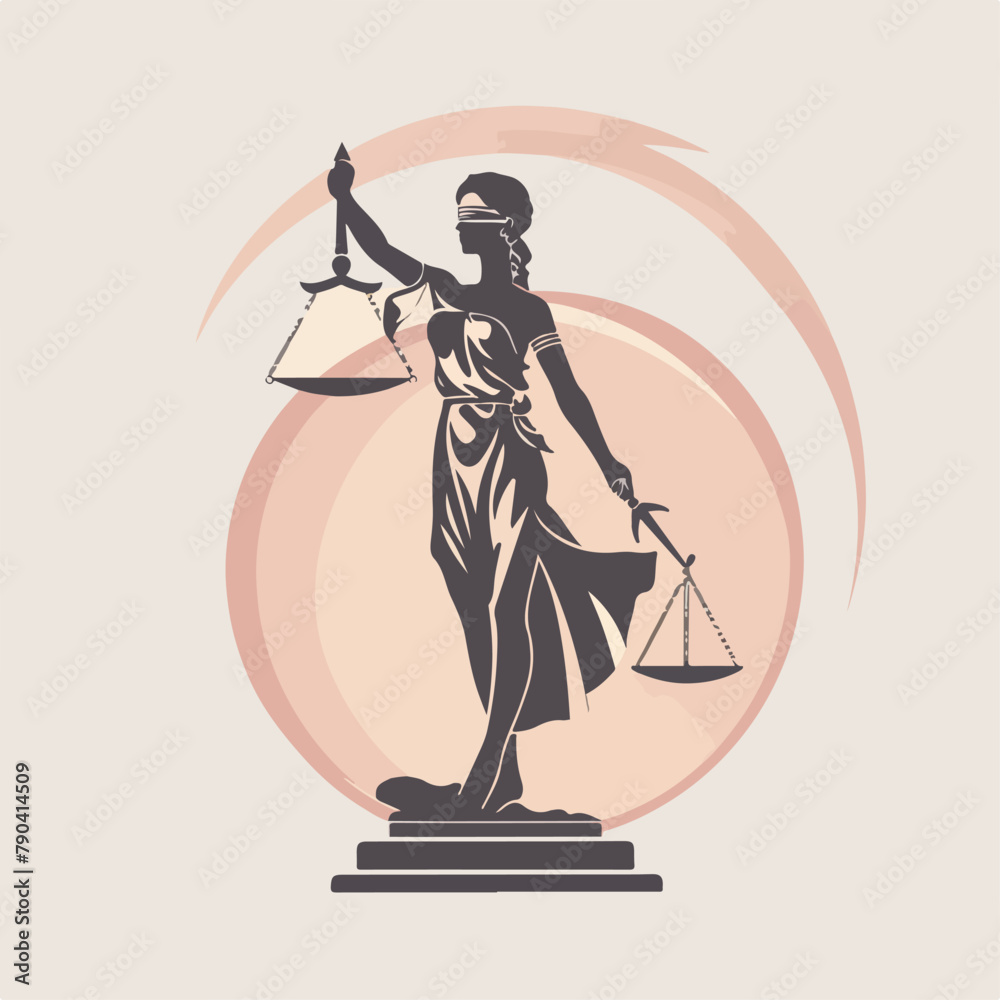 Lady justice in cartoon, doodle style. Image for t-shirt, web, mobile ...
