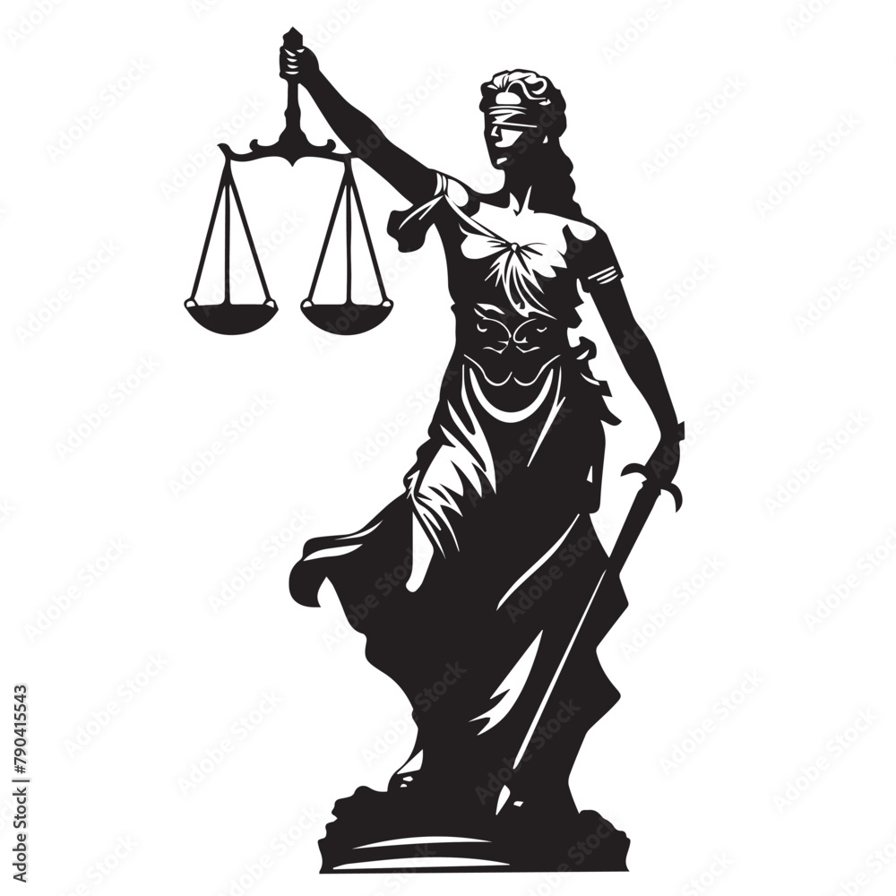 Lady justice in cartoon, doodle style . Image for t-shirt, web, mobile ...