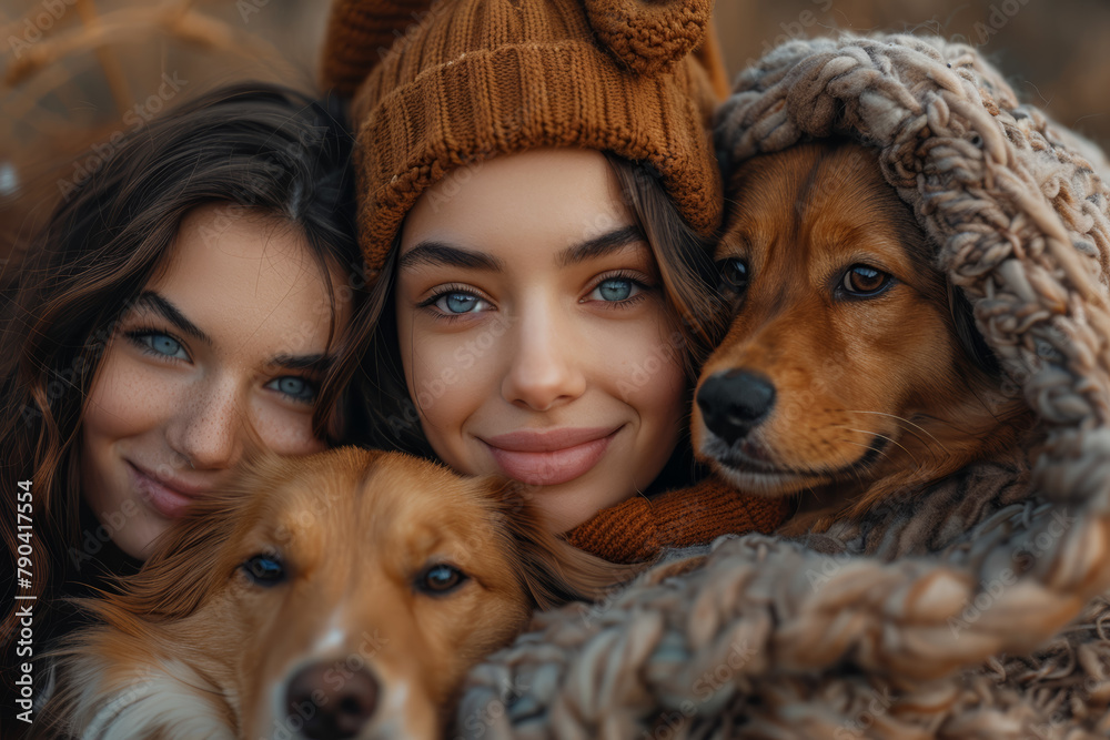 Friends posing with their pets, sharing the love and companionship of ...