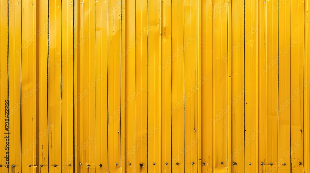 Modern yellow corrugated iron panels resembling metal decking Texture ...