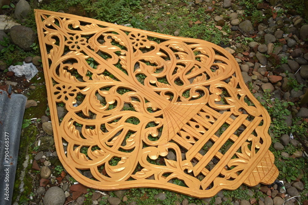 beautiful carvings of mountan wayang typical of the Indonesian Javanese ...