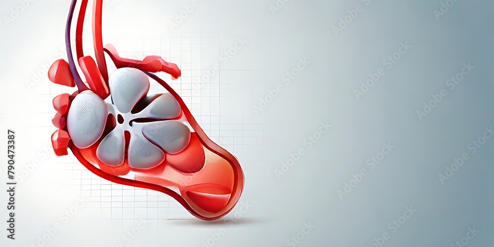 isolated on soft background with copy space human pancreas concept ...