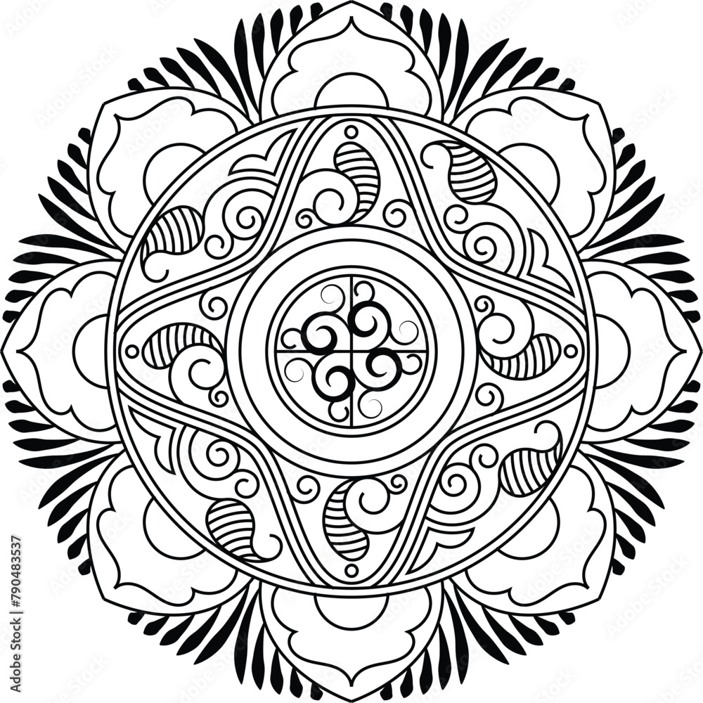 Indian Traditional and Cultural Rangoli, Alpona, Kolam, or Paisley ...