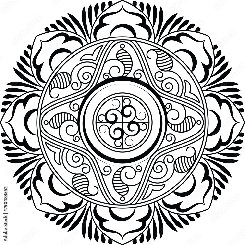 Indian Traditional and Cultural Rangoli, Alpona, Kolam, or Paisley ...