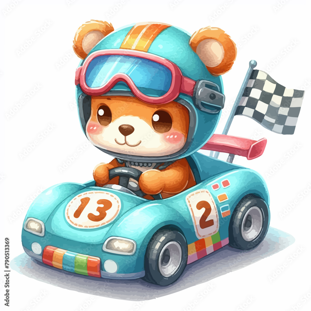 Animal Racer Clipart Bundle, Race Car PNG, Racing Clip Art, Kids ...