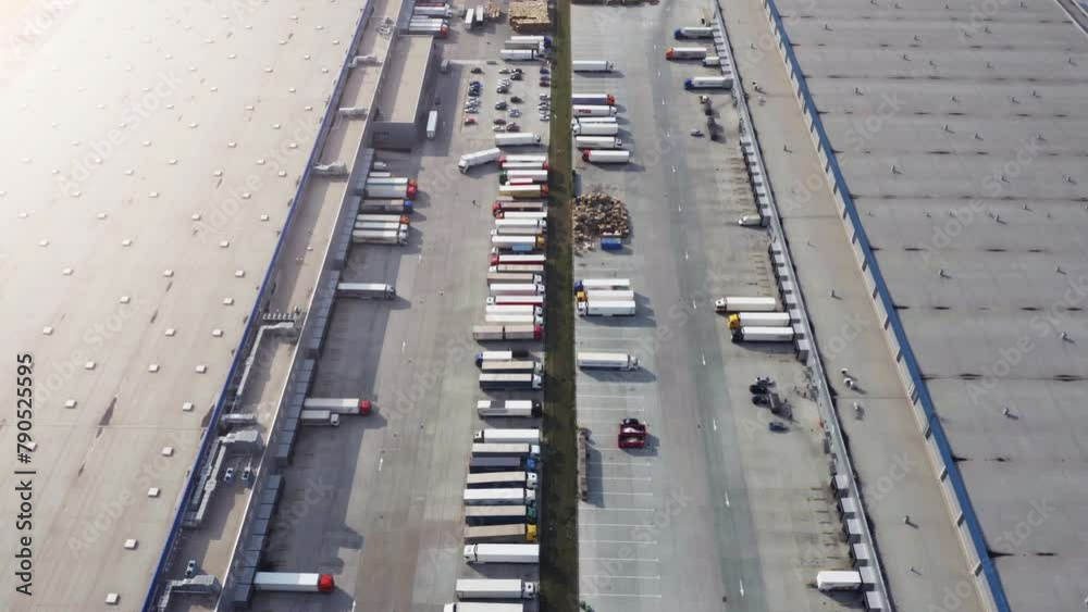 Colossal Logistics Hubs in Action: Aerial View of Mammoth Contemporary ...