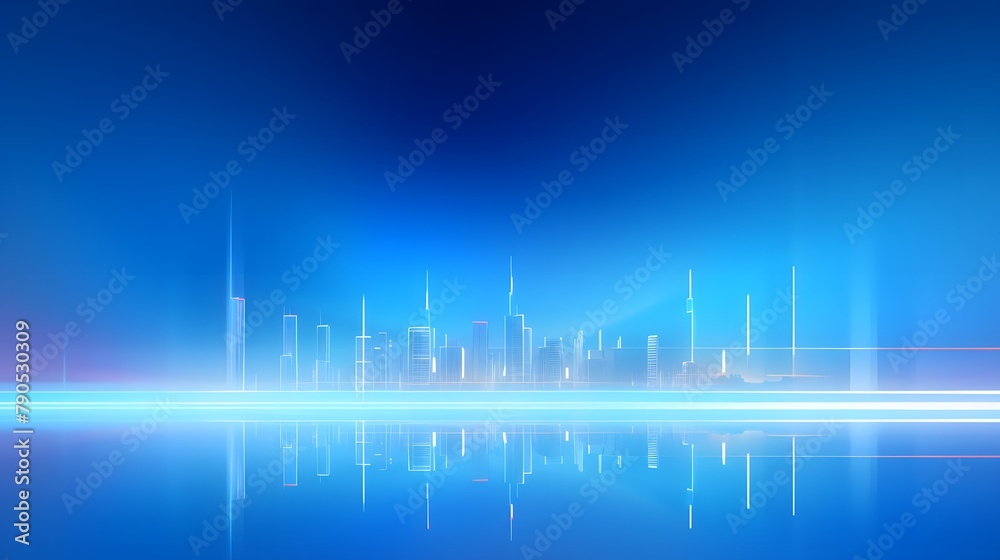 Blue technology background, light blue gradient background with digital ...