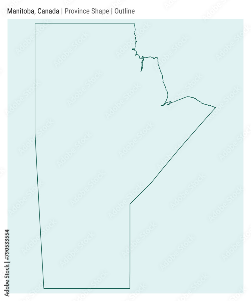 Manitoba, Canada. Simple vector map. Province shape. Outline style ...