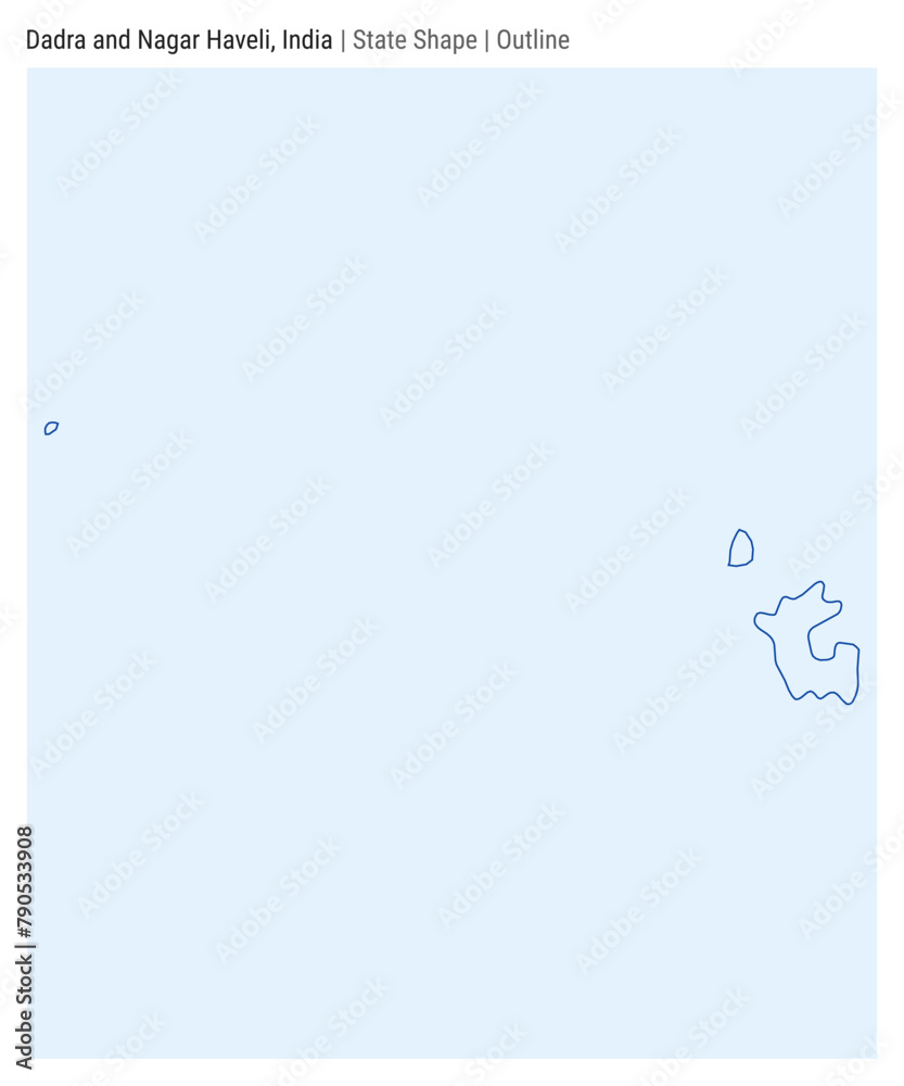 Dadra and Nagar Haveli, India. Simple vector map. State shape. Outline ...