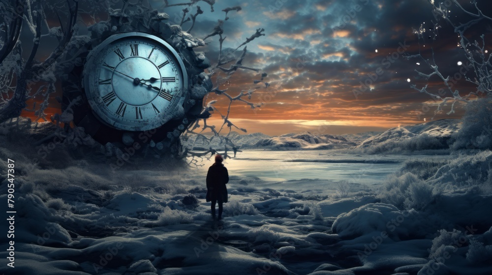 Time travel Technology Background with Clock concept and Time Machine ...