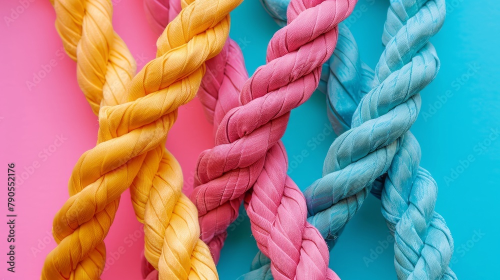 Team rope diverse strength connect partnership together teamwork unity ...