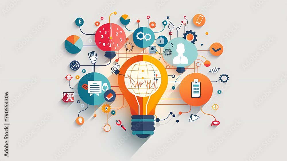 Light Bulb Illustration for Brainstorming background, Business School ...