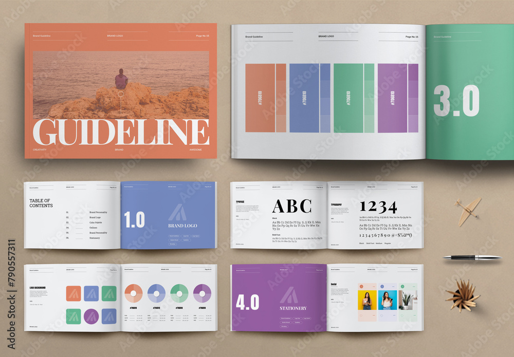 Brand Guideline Template Stock Template | Adobe Stock