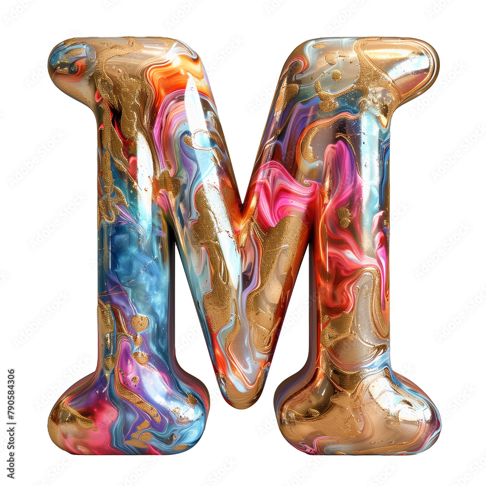 PNG Letter M, 3D Alphabet letter, 3d shiny letter collection, glowing ...