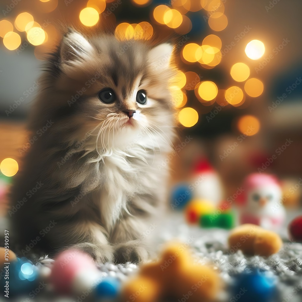 Fotografia cat with christmas balls Ruslan Abdullin Kup na Posters.pl