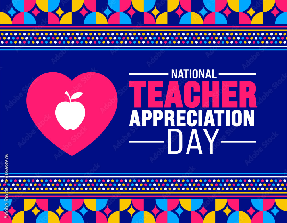 Teacher Appreciation Day background template. Holiday concept. use to ...