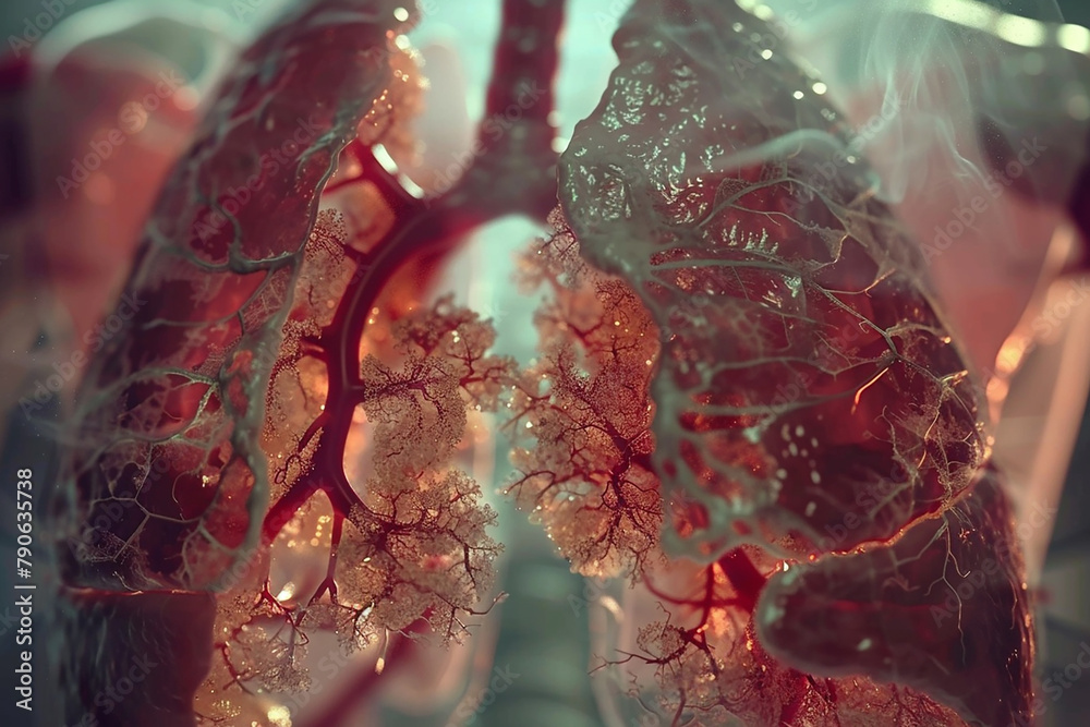 HD capture showcasing the inner workings and anatomy of the human lungs ...