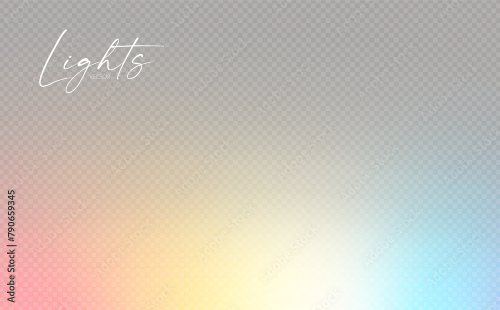 Rainbow light effect. Dispersion of beam. Sun light effect for ...