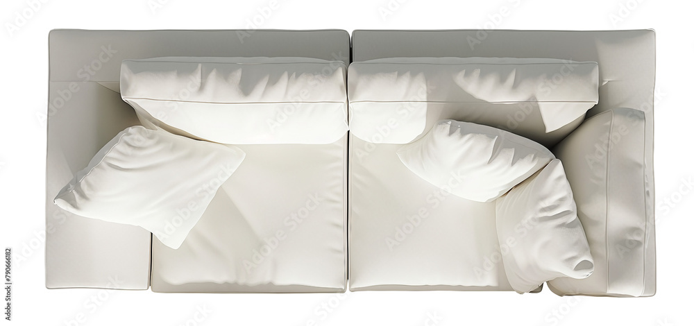 White Modern Sofa. Floorplan Top View. Interior Design Mock-up. Ai ...