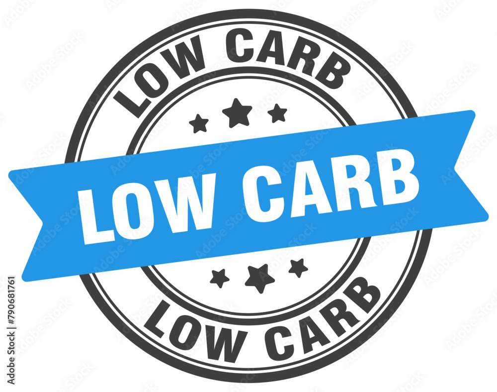 low carb stamp. low carb label on transparent background. round sign ...