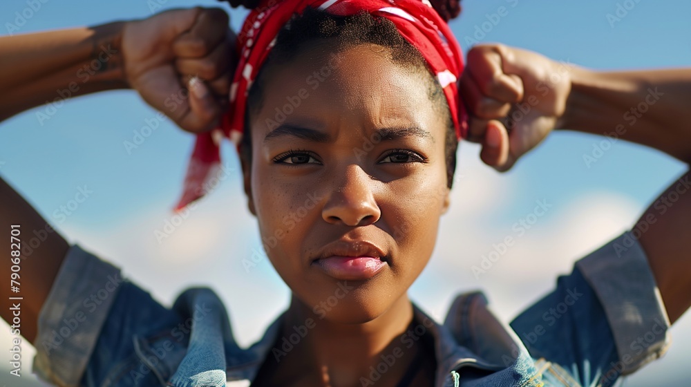A powerful image showcasing woman empowerment, featuring a strong ...