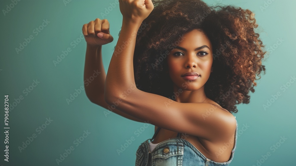 A powerful image showcasing woman empowerment, featuring a strong ...