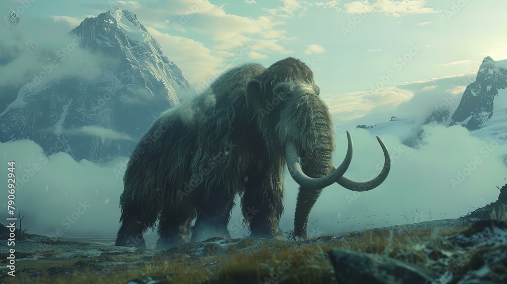 extinct, woolly mammoth from prehistoric ice age Stock Illustration ...