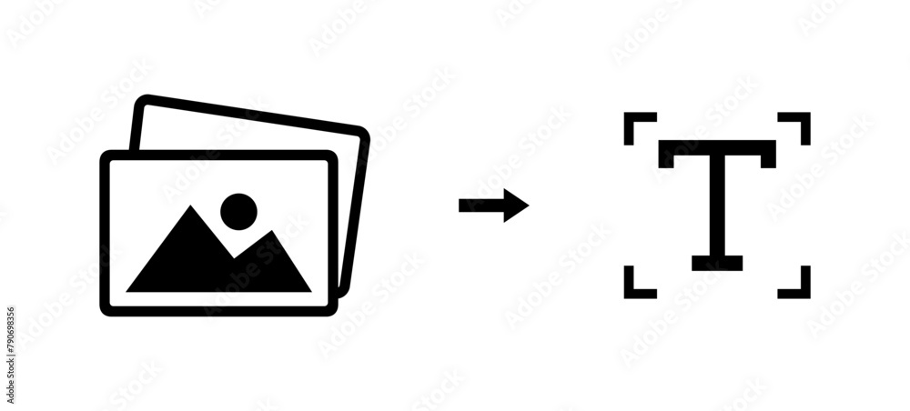 Image To Text Convert Creative Design Symbol Vector Illustration Stock ...