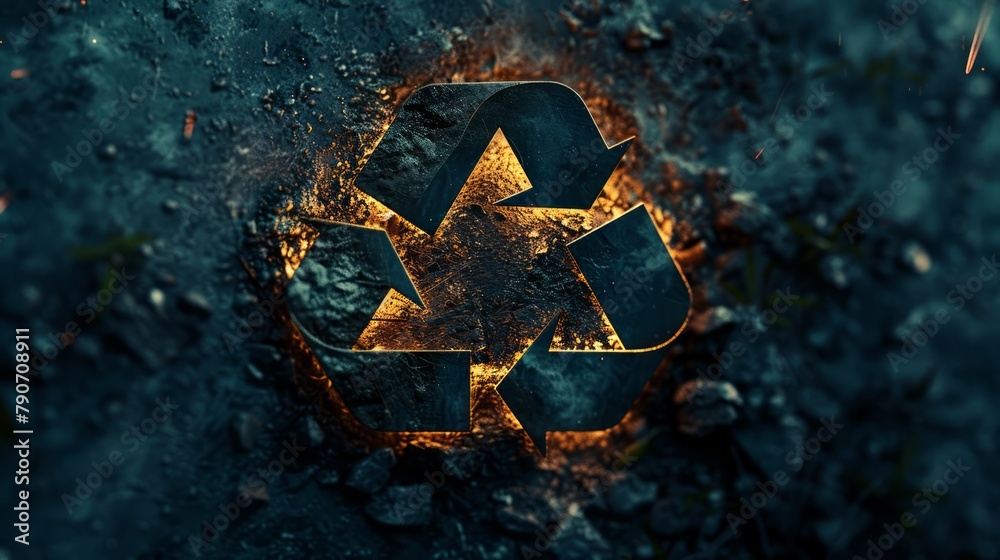 Recycling symbol with three arrows in a triangular loop. Eco concept ...