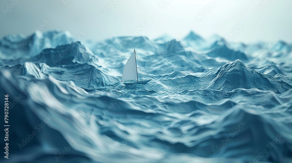Adaptive Leadership A minimalist 3D scene depicting a figure navigating ...
