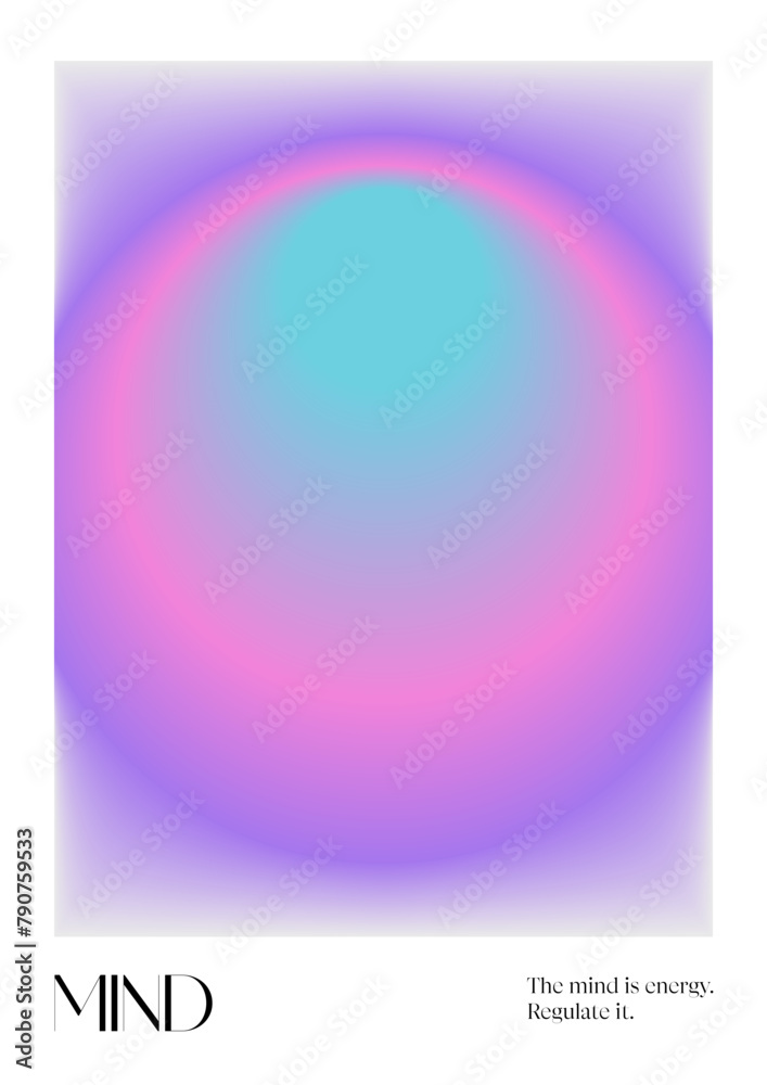 Positive Aura Gradient poster. Y2k style blurred gradient. Mind aura ...