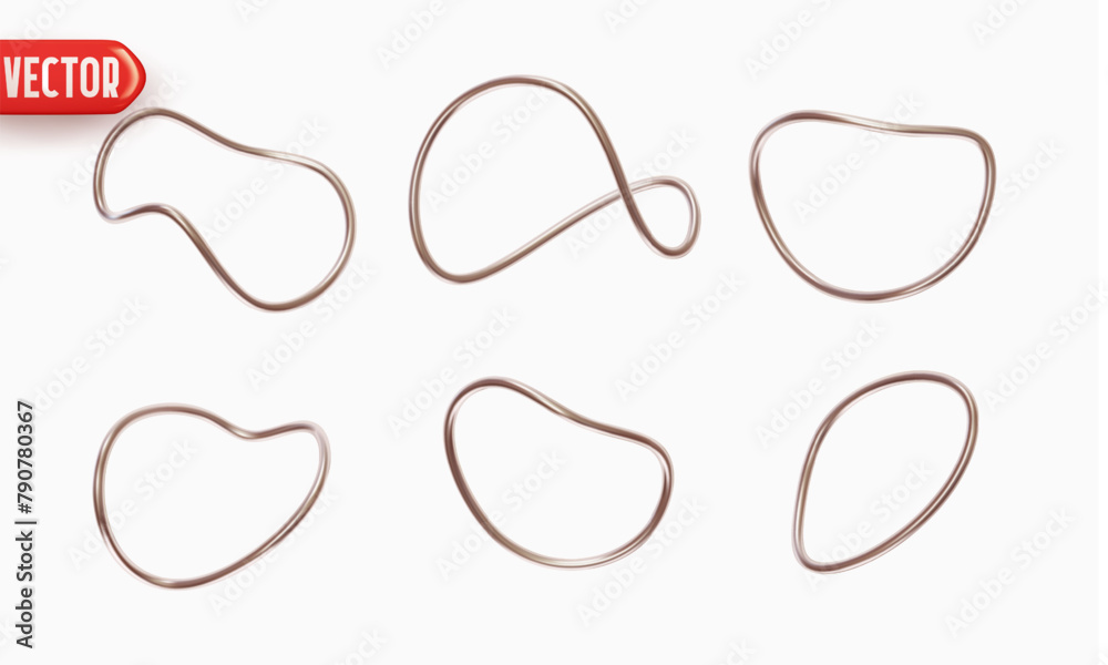 Set of Rings circle curves of geometric shapes of curved shape ...