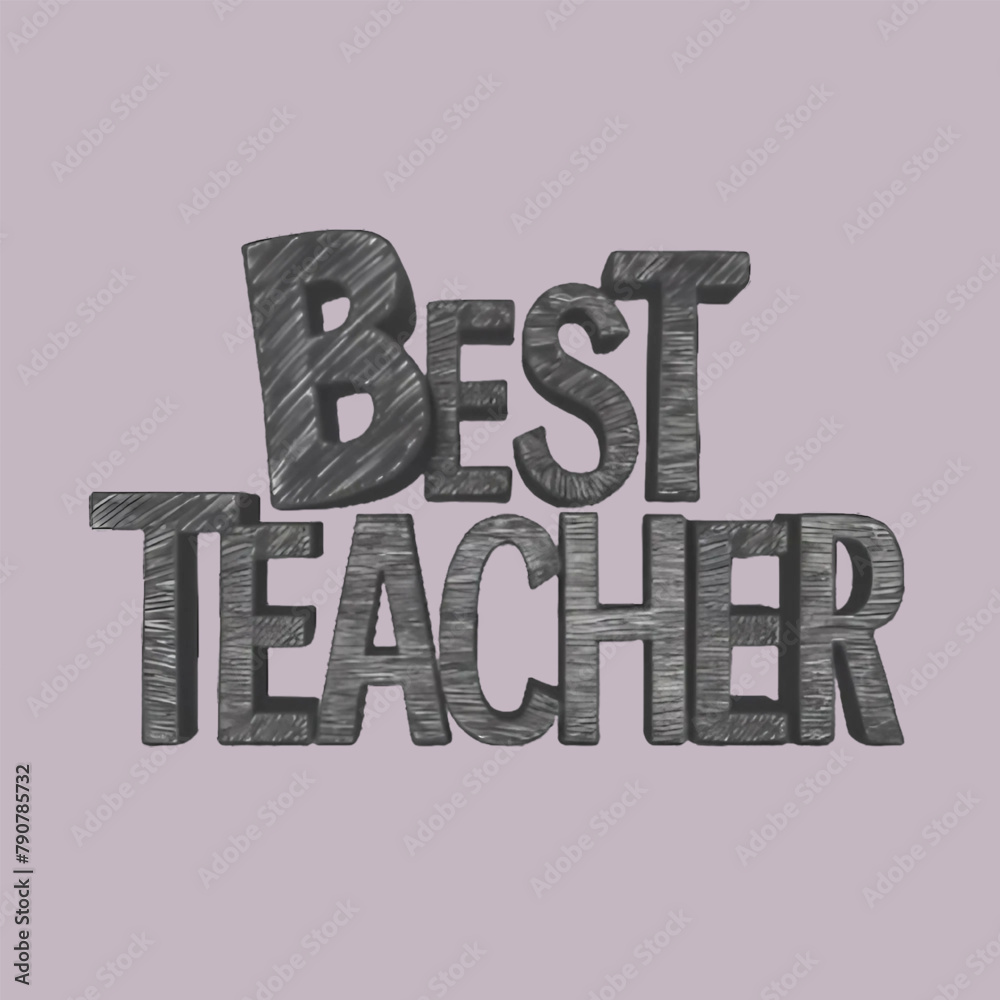 Free Vector Hand drawn best teacher text design white background ...