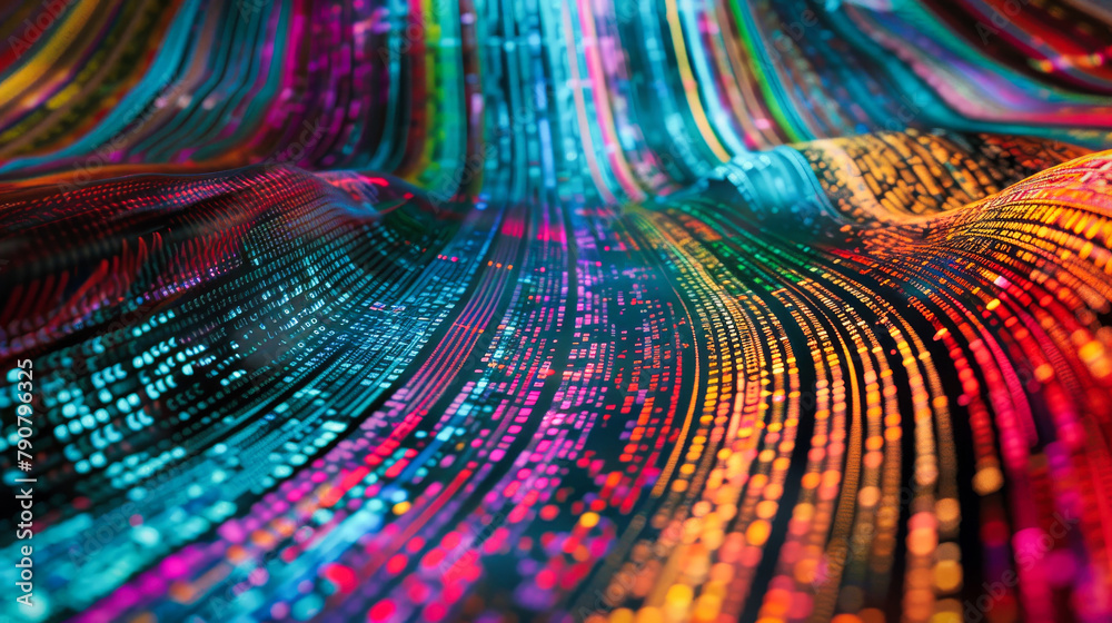 Colorful abstract digital lines and numbers Stock Illustration | Adobe ...