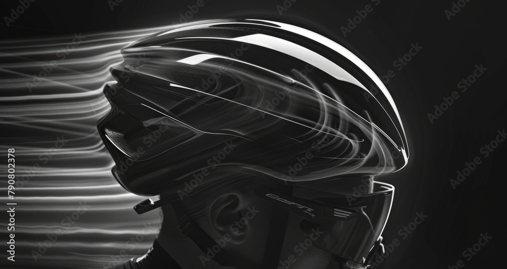 Visualization of aerodynamic efficiency in a racing bicycle helmet ...