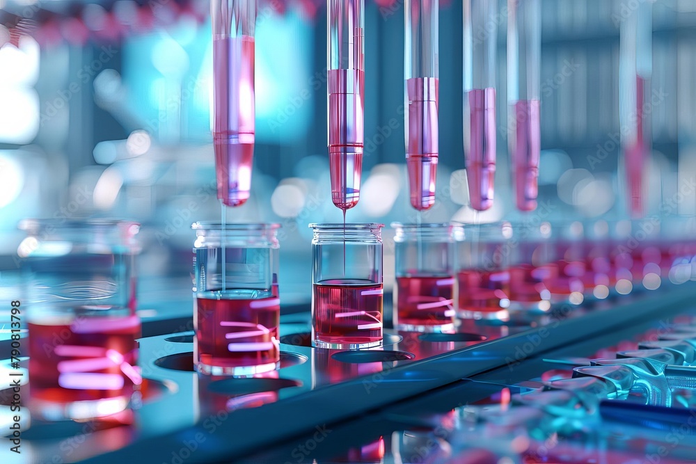 Closeup of DNA sequencing gel electrophoresis in a modern lab ...