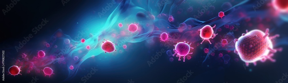 Human cell in a medical laboratory. Science and medical background ...
