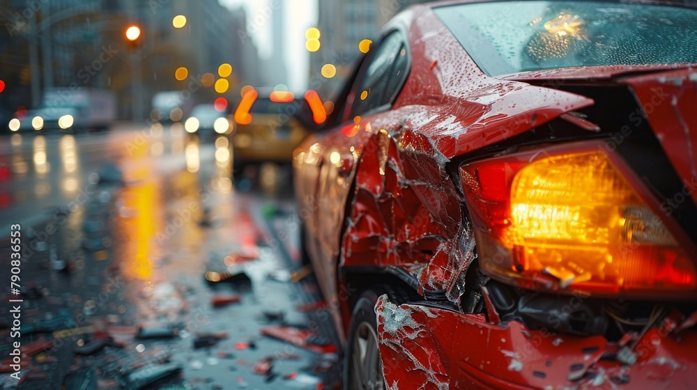 Rainy Day Collision: Two Vehicles Collide Amidst Heavy Rain, Exposing ...