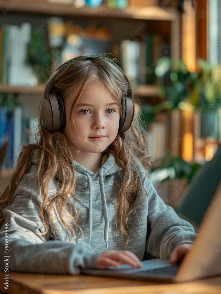 Language Learning Depict the girl using a language learning app on her ...