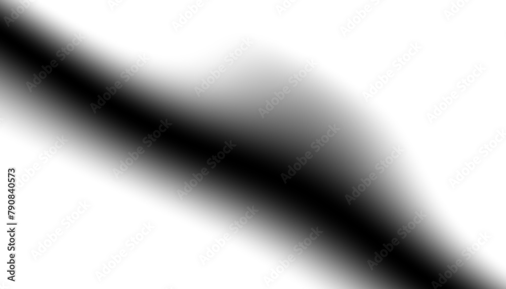 Blurred transparent gradient background. Elegant black wavy line on ...