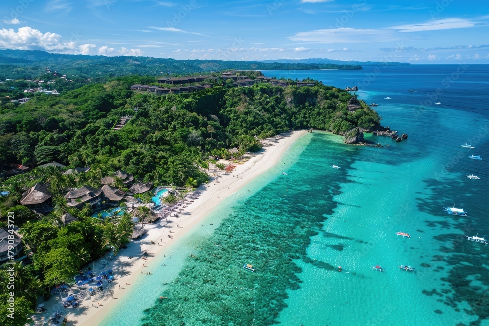 Discovering Paradise: Aerial View of Idyllic Boracay Island's White ...