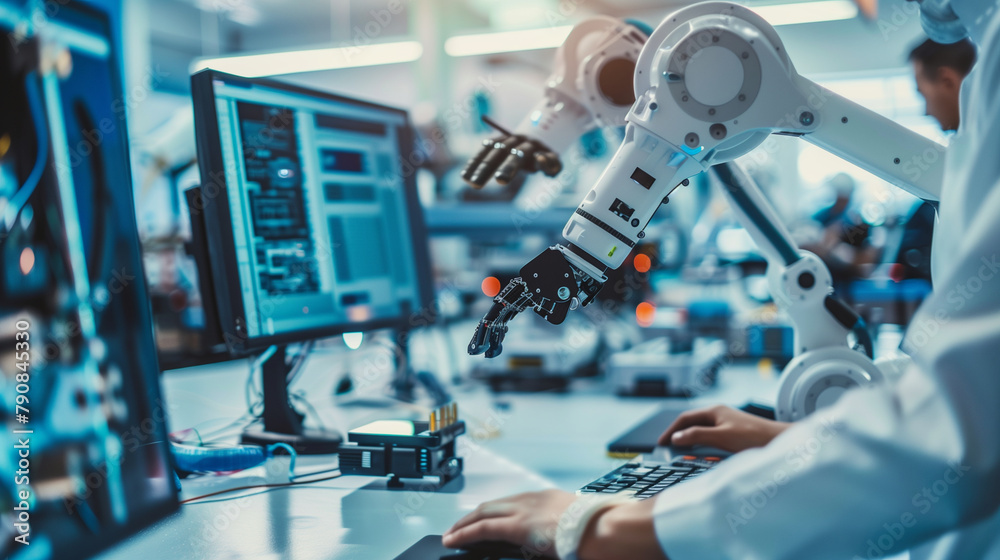 Trainees working on electronic gadgets and robotics in a tech ...