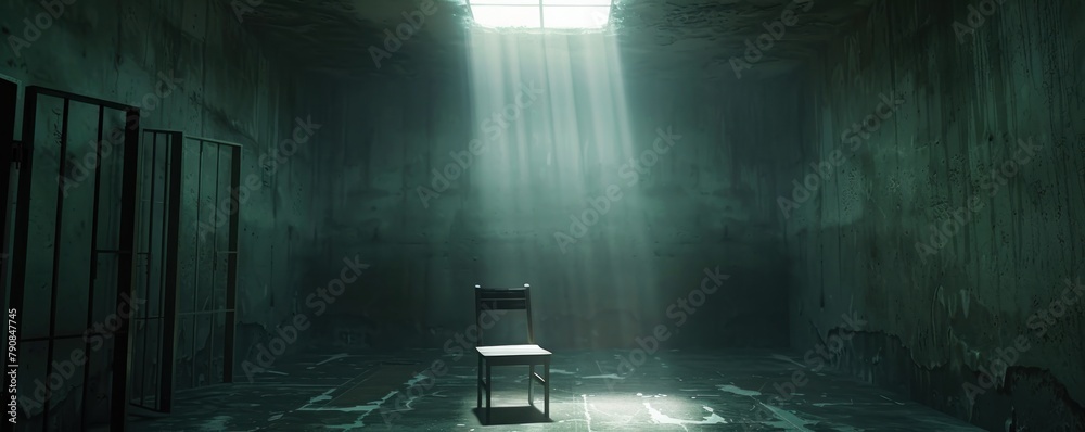 Interrogation room with small light overhead. Dark Interrogation theme ...
