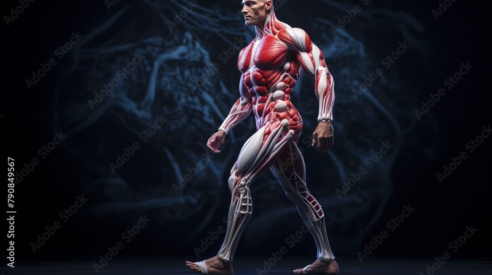 Anatomy of the muscles of a walking man Stock Photo | Adobe Stock