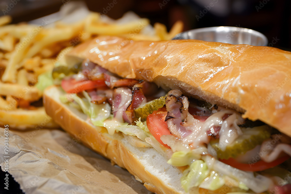 hoagie sandwich delicious gourmet homemade food Stock Photo | Adobe Stock