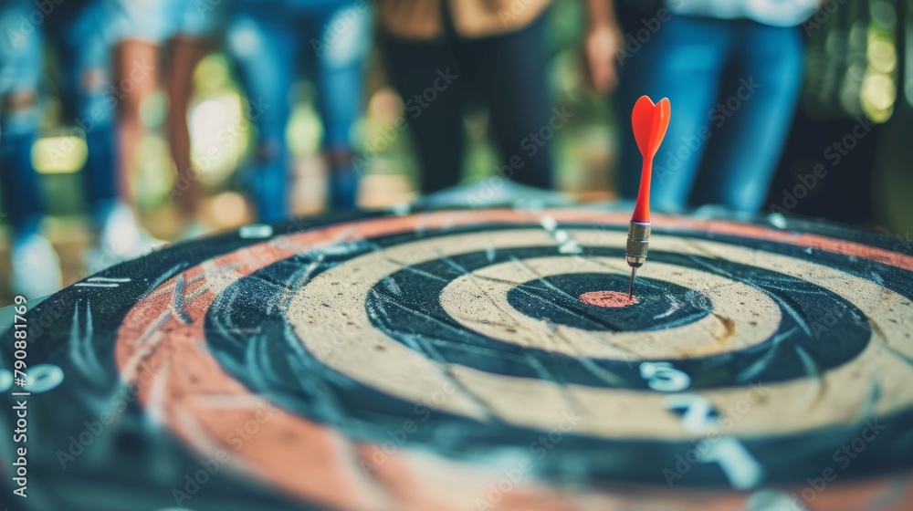 set goals for work. dart aiming at the target center business. goal ...